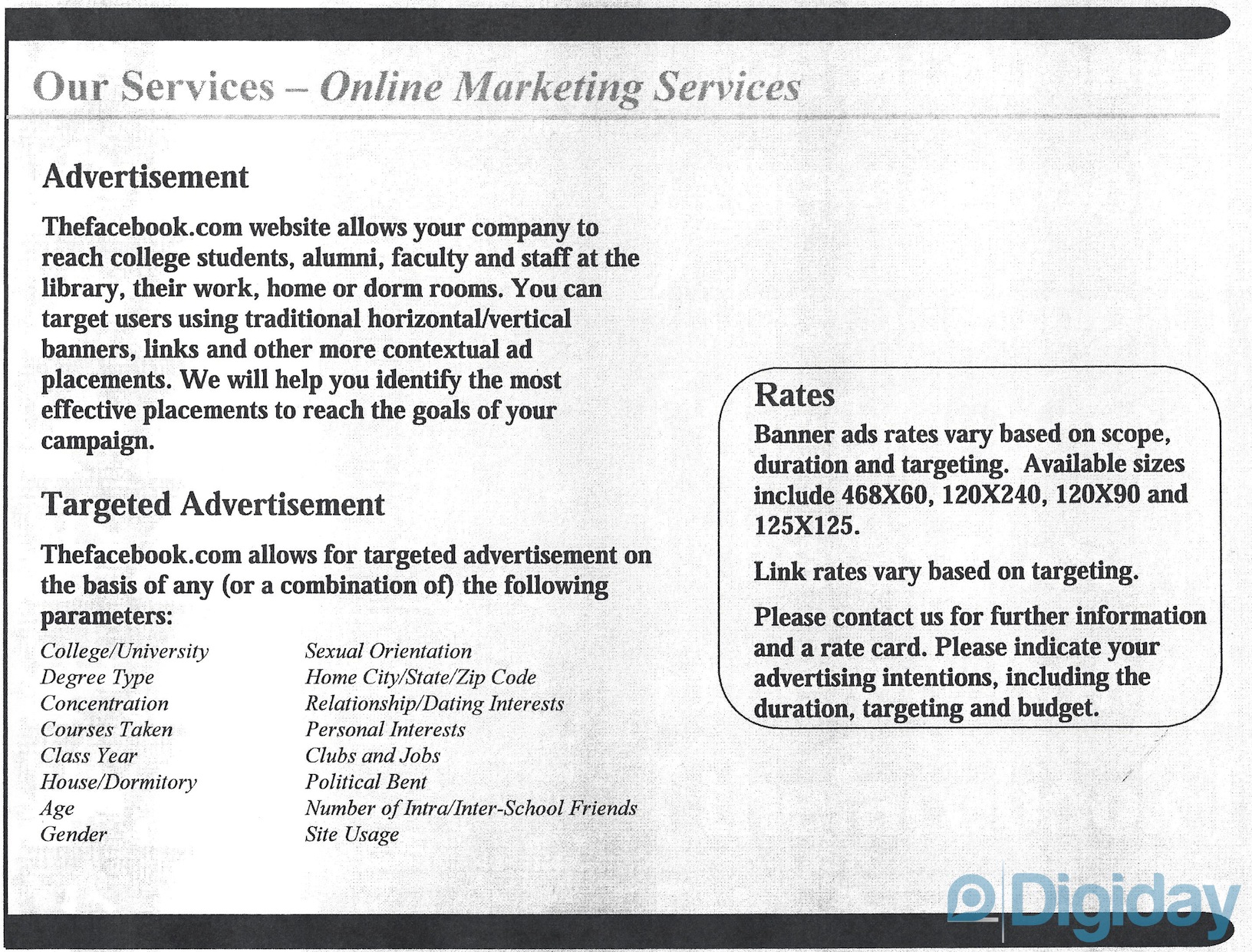 This Was Facebook's First Media Pitch In 2004