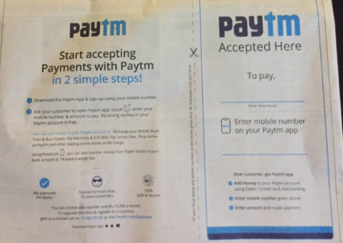 Paytm Comes Up With Clever Newspaper Ad That Doubles Up As "Paytm ...