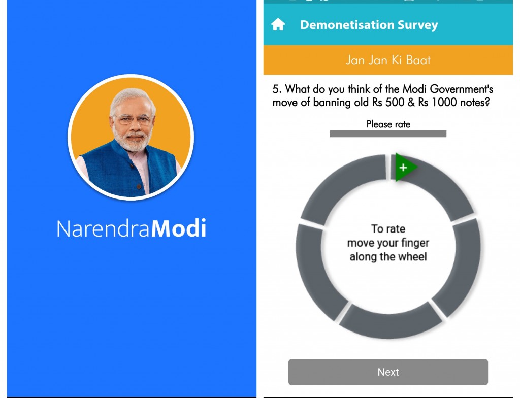 Narendra modi app demonetization survey