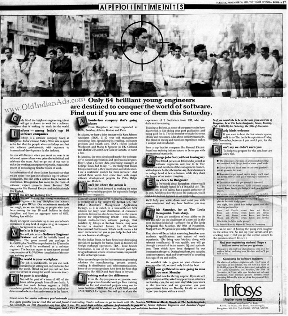 This Infosys Job Advertisement From 1991 Is A Peek Into How The Company ...