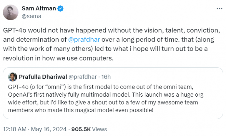 Sam Altman Credits Pune Boy Prafulla Dhariwal For Creation Of New GPT-4o Model